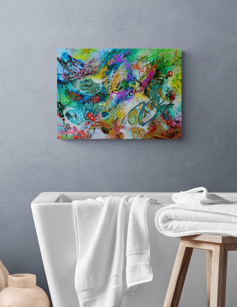 Tay Dall - Colourful Detailed Poured Enamel and Oil Abstract Painting ...