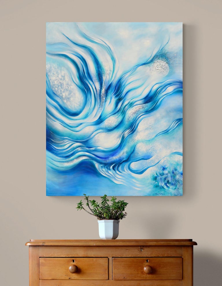 Tay Dall - Light Blue Abstract Oil Painting "New Recovering the ...