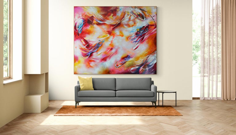 Tay Dall - Oversized Vibrant Abstract Painting "Intense Impulse 1" For ...