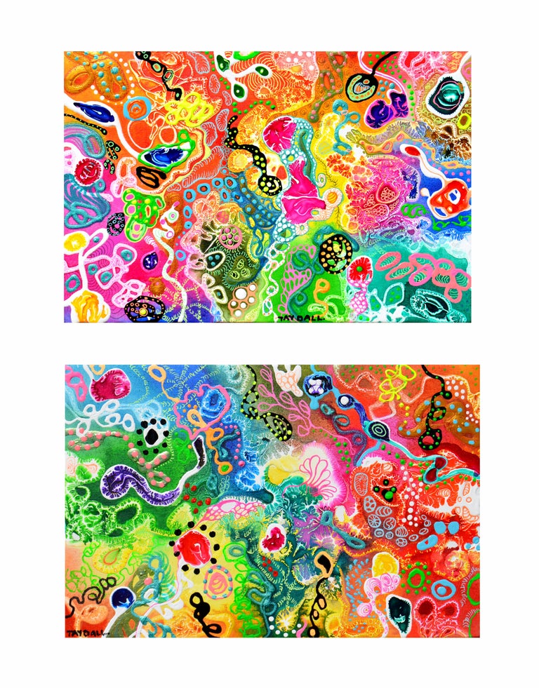 Tay Dall - Set of 2 Small Colourful Abstract Paintings "New Small ...
