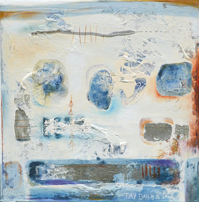 Tay Dall - Square Abstract Painting "Alluvial Stone" For Sale at 1stDibs