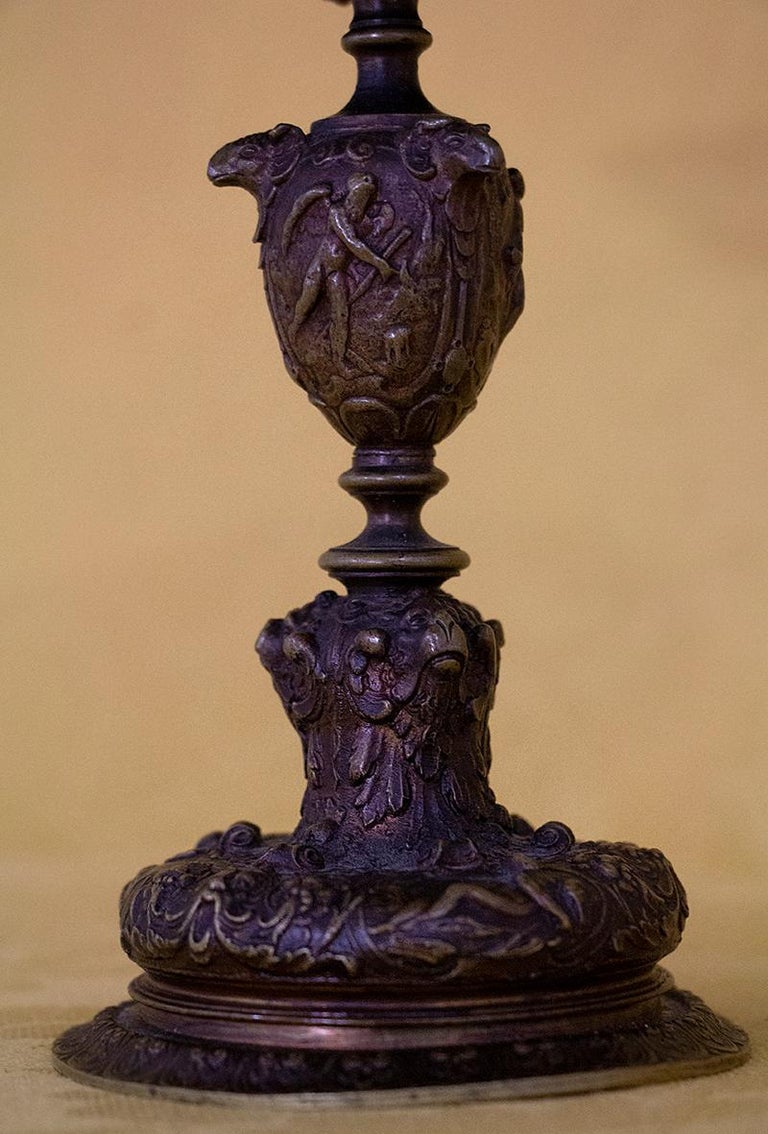 Tazza Neo Renaissance Bronze Cup Decorated with Antiquity Deities, 19th ...