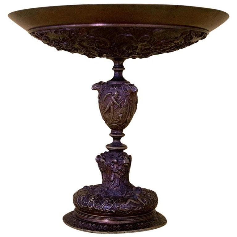 Tazza Neo Renaissance Bronze Cup Decorated with Antiquity Deities, 19th ...