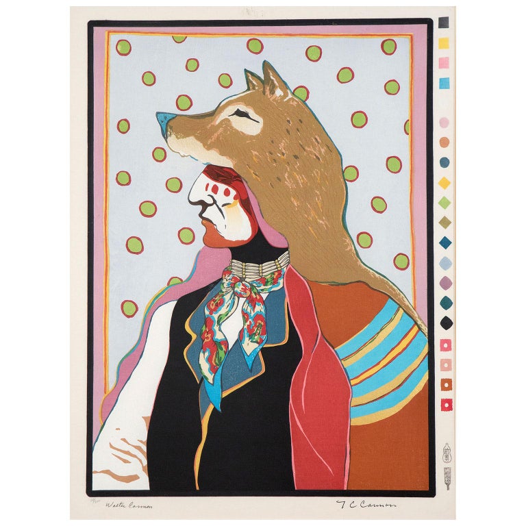 T.C. Cannon - His Hair Flows like a River For Sale at 1stDibs