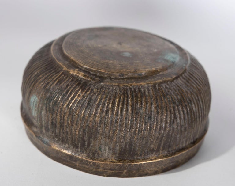 Tea Box with Bronze Lid and Fluted Decoration For Sale at 1stDibs
