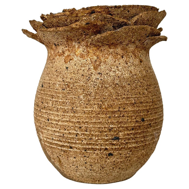 Tea Hedrich Stoneware Studio Pottery Vase For Sale at 1stDibs