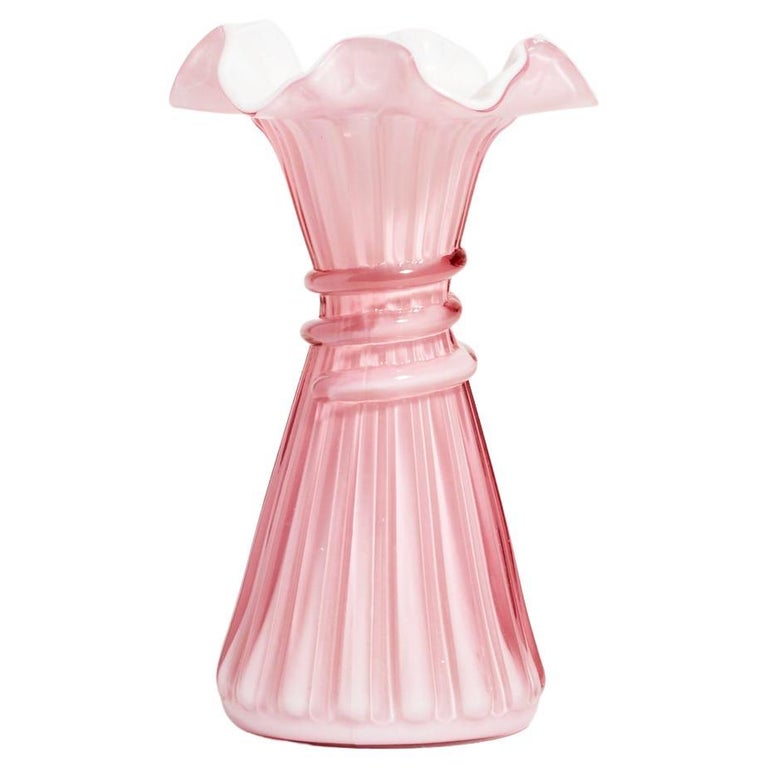 Tea Rose Pink and White Vase at 1stDibs