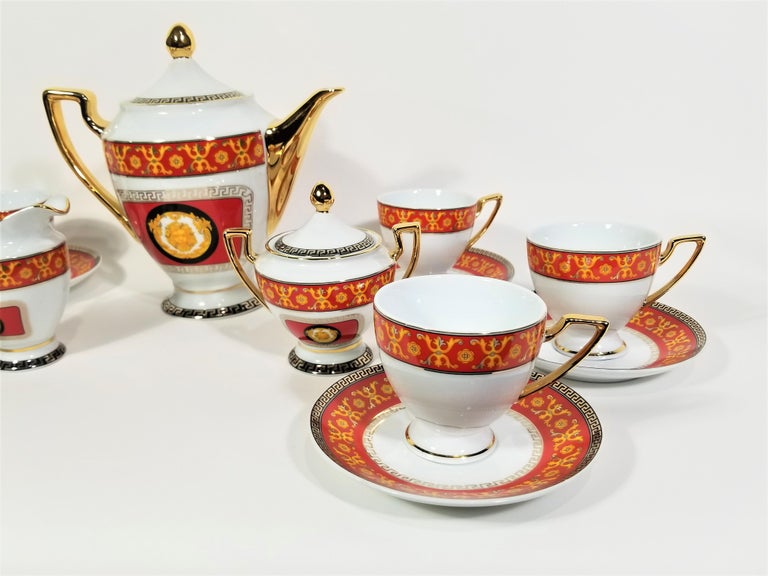 Tea Set by Imperial Greek Key Design Mid Century 15 Piece For Sale at ...