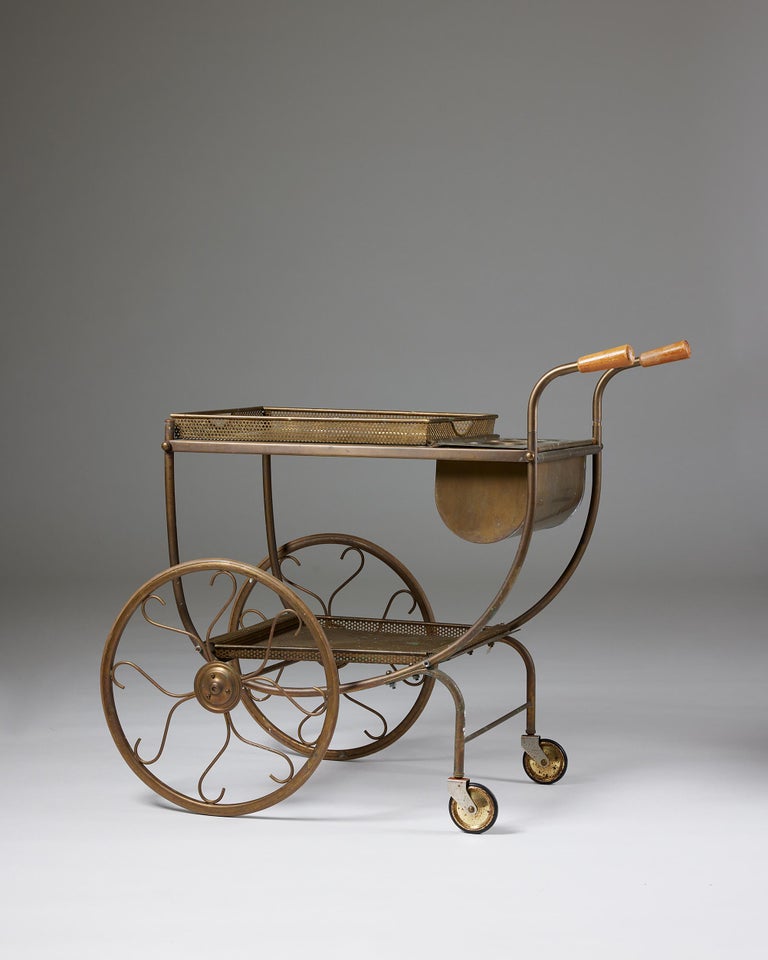 Tea Trolley, Anonymous, for Svenskt Tenn, Sweden, 1950s For Sale at 1stDibs