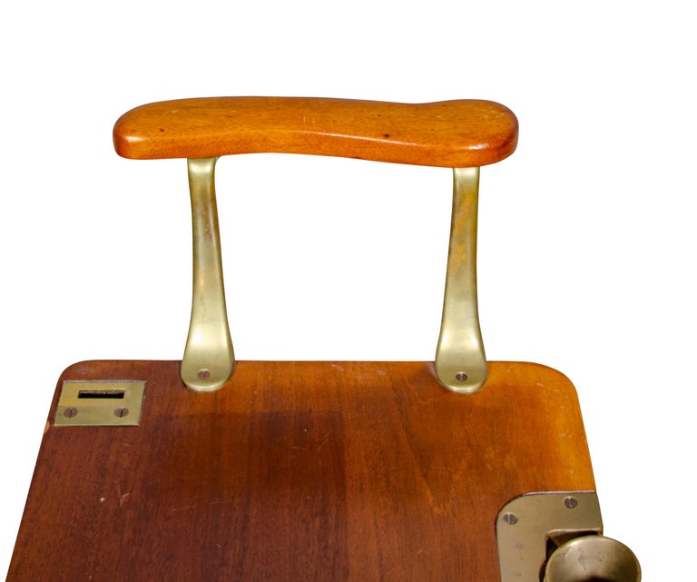 Teak and Brass Fighting Chair at 1stDibs | teak fighting chair ...
