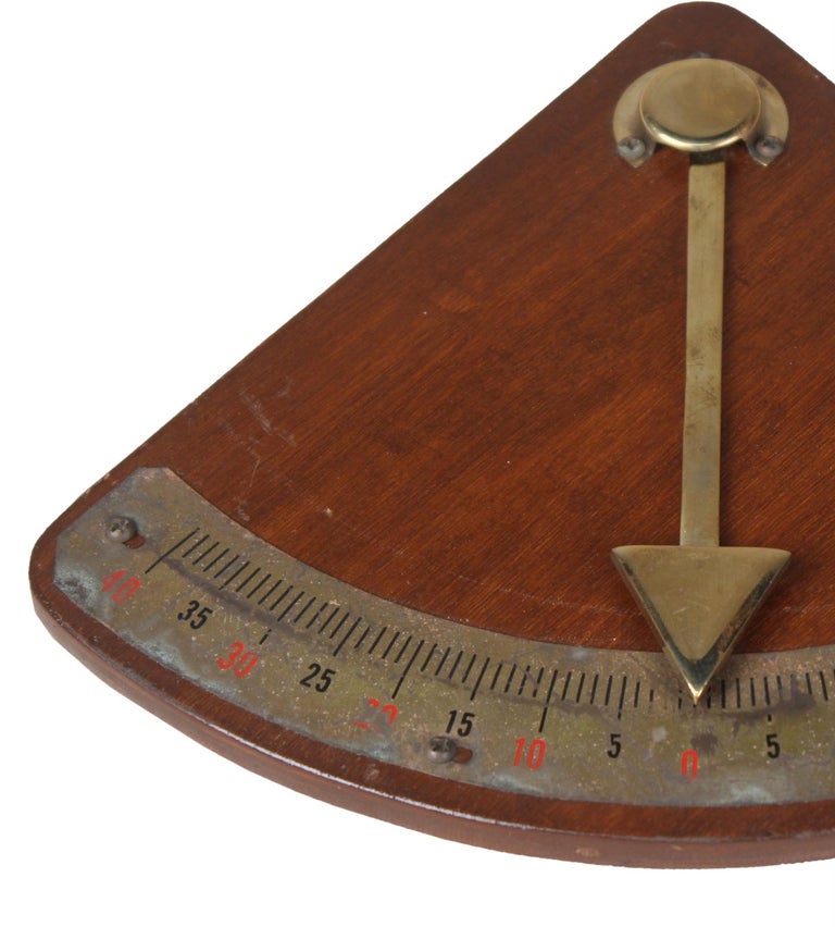 Teak and Brass Nautical Ship's Clinometer For Sale at 1stDibs