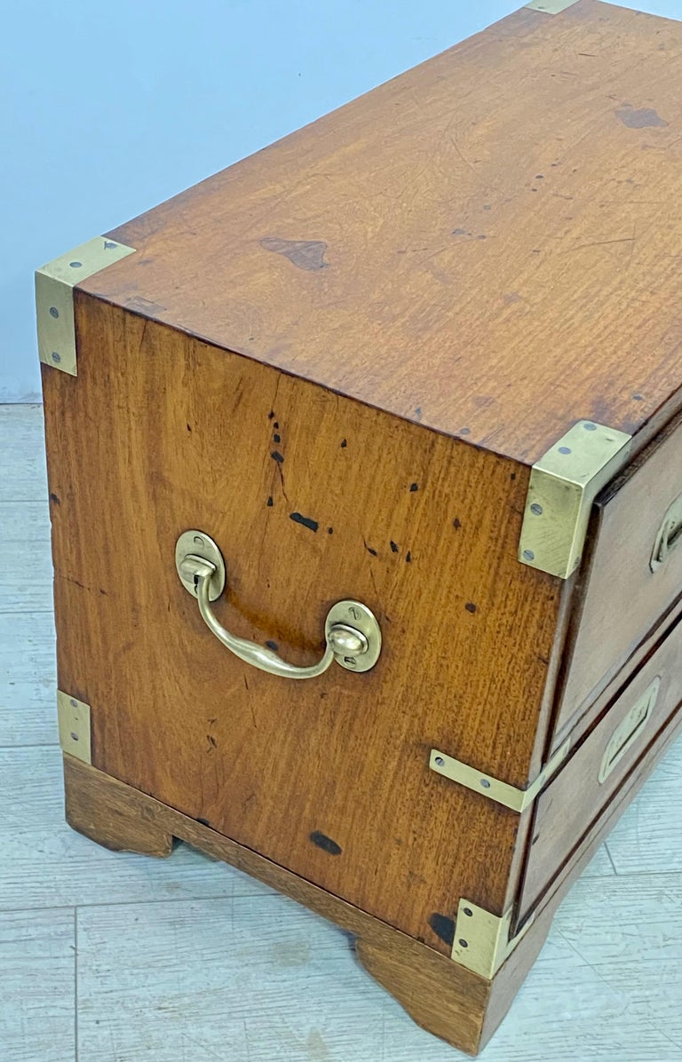 Teak and Mahogany Campaign Chest Coffee Table / Writing Desk, 19th ...