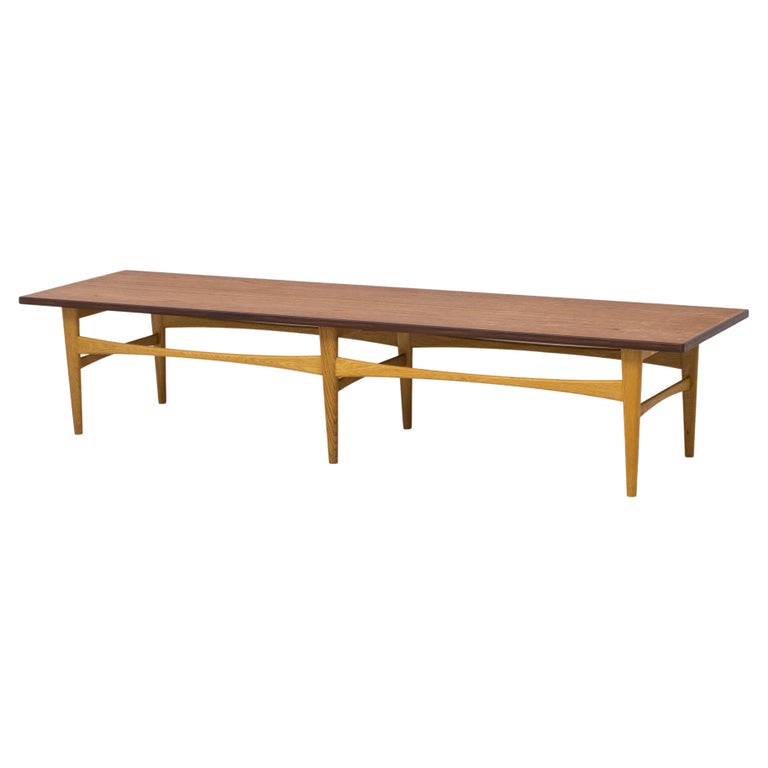 Teak and Oak Bench or Table by Eric Johansson for Abra, Sweden, 1950s ...