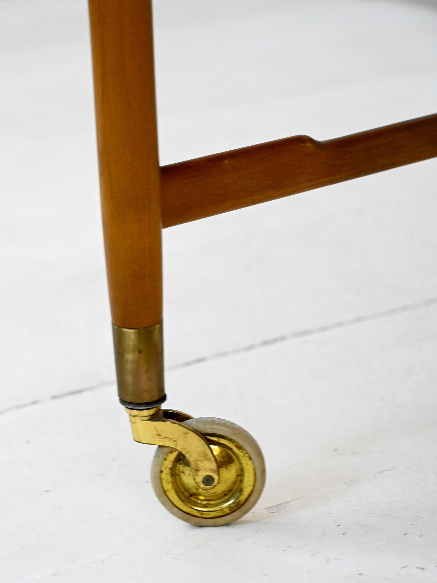 Teak and Rattan Wool Holder For Sale at 1stDibs