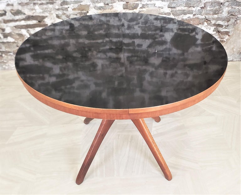 Teak and Arborite Mid-Century Round or Oval Finnish Dining Table with ...