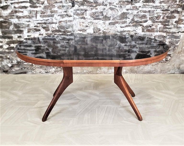 Teak and Arborite Mid-Century Round or Oval Finnish Dining Table with ...