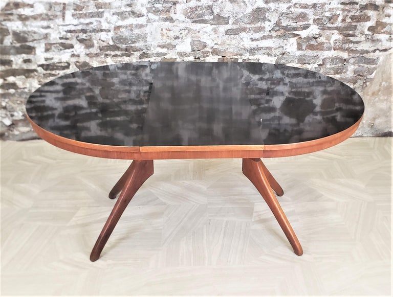 Teak and Arborite Mid-Century Round or Oval Finnish Dining Table with ...