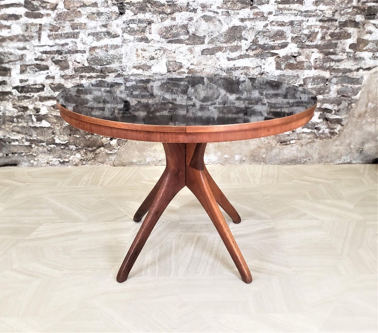 Teak and Arborite Mid-Century Round or Oval Finnish Dining Table with ...
