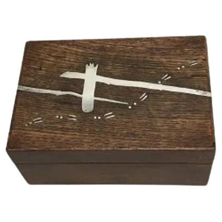 Teak Box with Inlaid Silver by Anton Michaelsen For Sale at 1stDibs