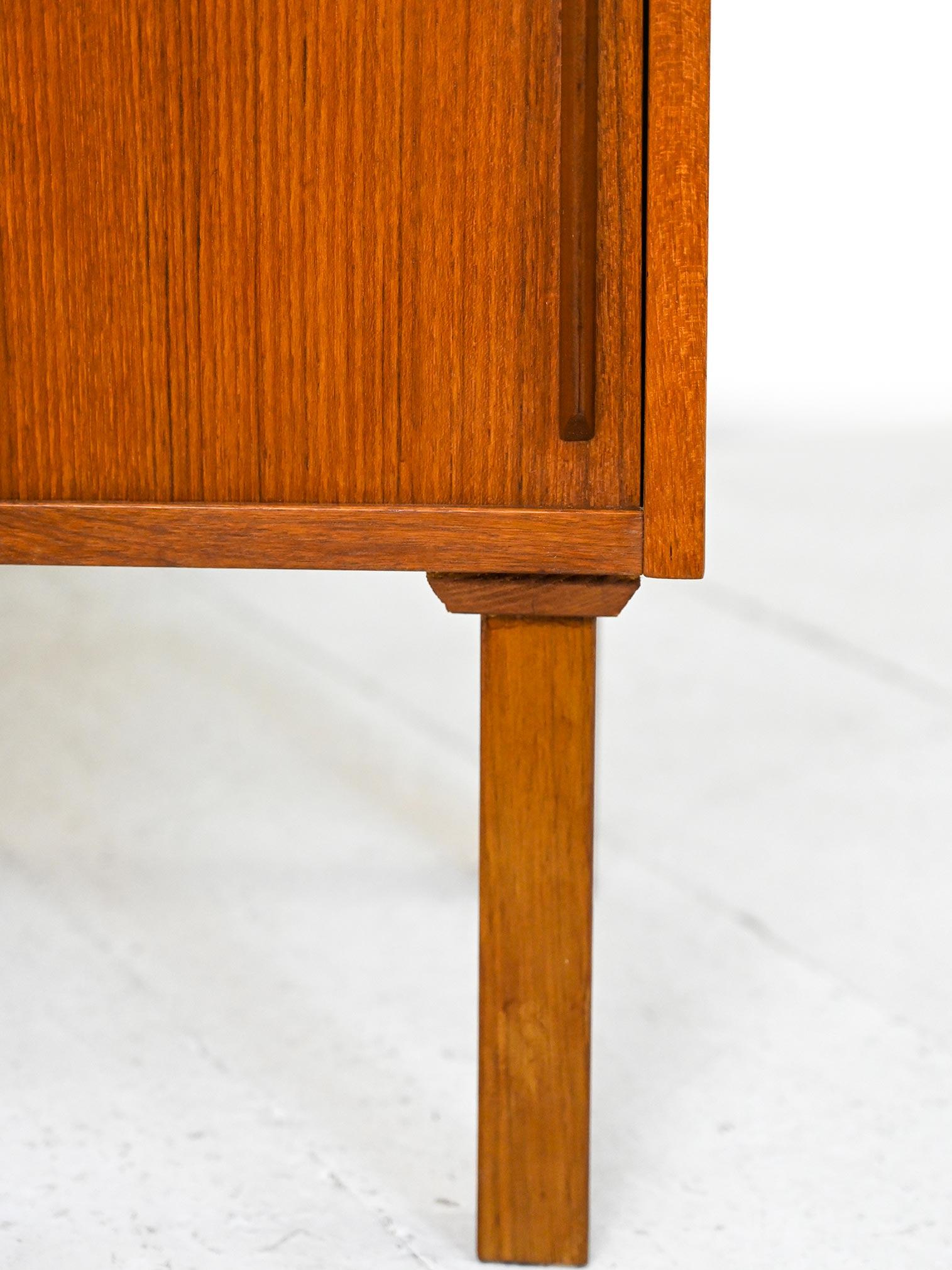 Teak Cabinet with Sliding Doors at 1stDibs