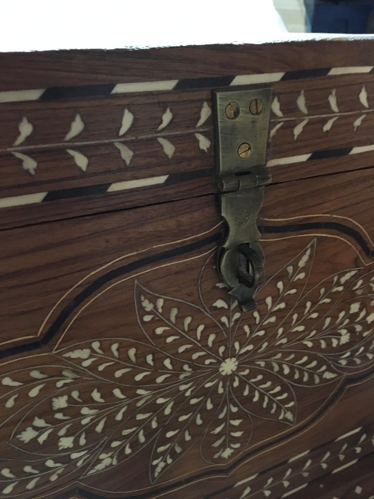 Teak Chest with Bone and Rosewood Inlay at 1stDibs