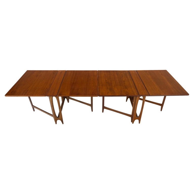 Teak Danish Mid-Century Modern Banquet Dining Gate Leg Maria Table 2pcs ...