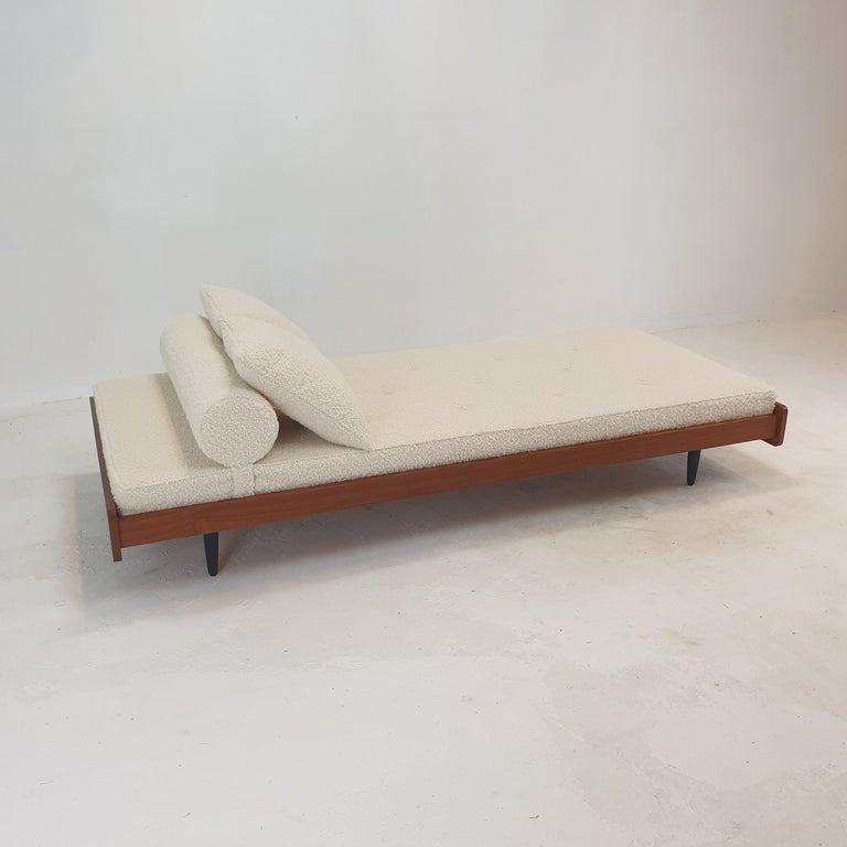 Teak Daybed with Cushions and Bolster, 1960s For Sale at 1stDibs