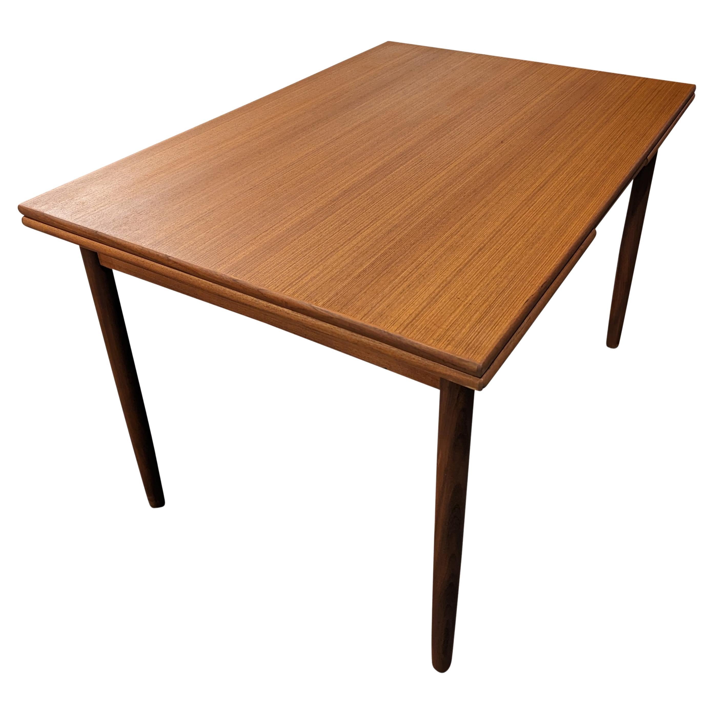 1960's Mid-Century Modern Danish Teak Round Dining Table with Two ...