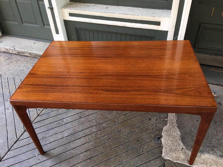 Teak Dining Table with Hidden Self Storing Leaves For Sale at 1stDibs