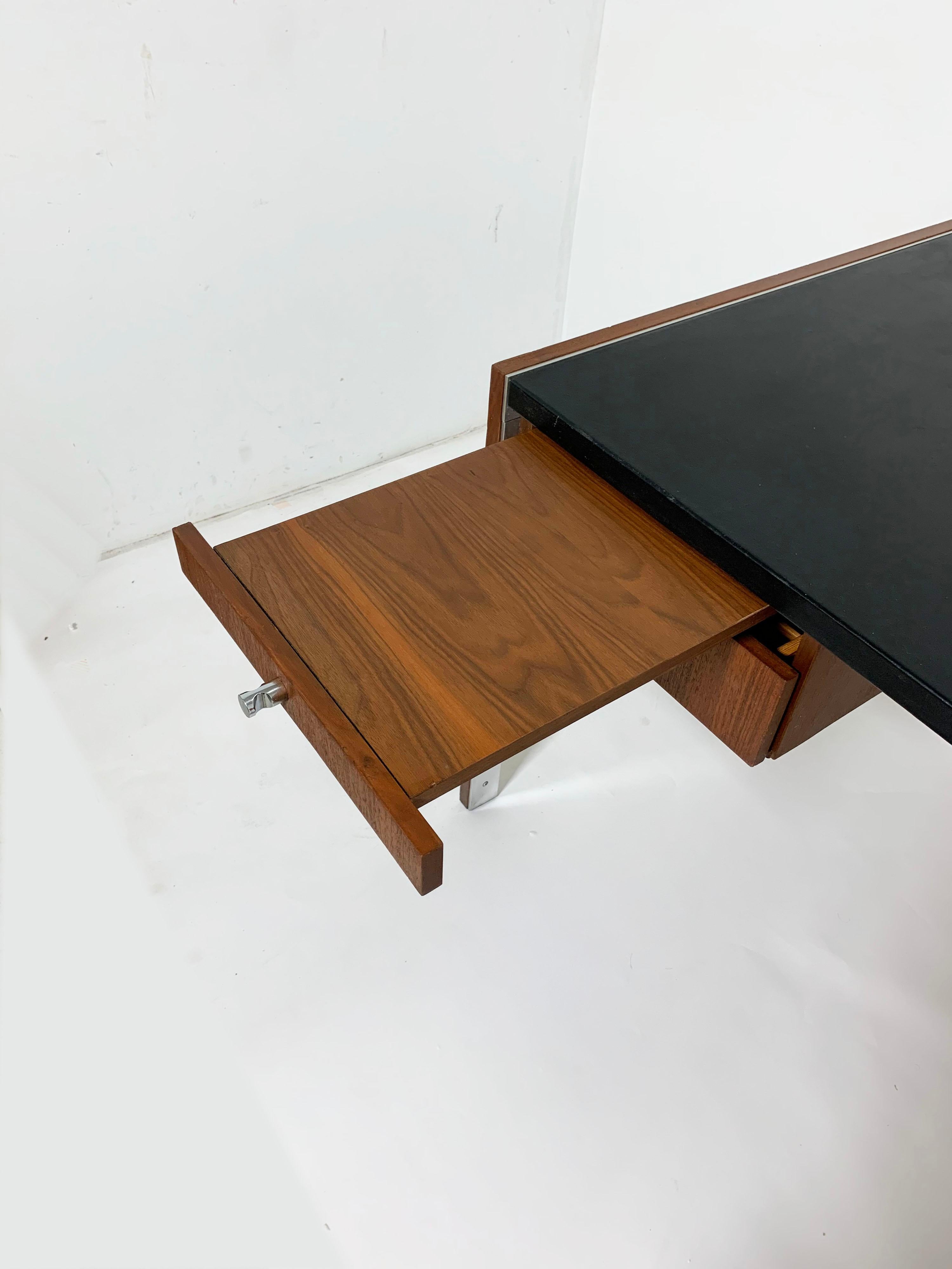 Teak Executive Desk with Leather Top by Biltrite, circa 1960s at ...