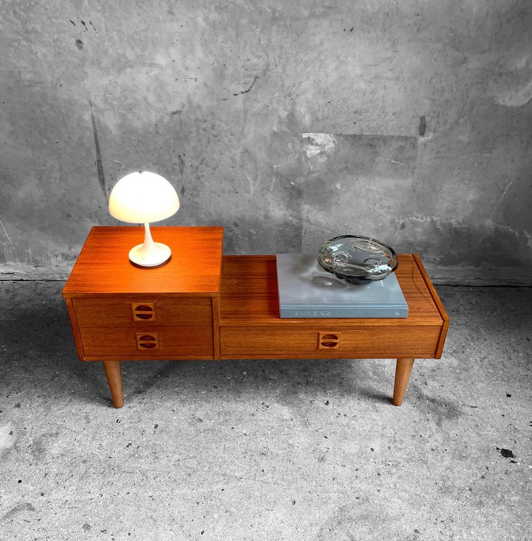 Teak Hallway Sideboard Bench, Denmark, 1960s For Sale at 1stDibs