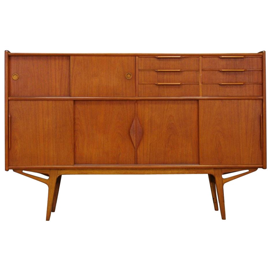 Teak Highboard Retro Vintage Danish Design at 1stDibs