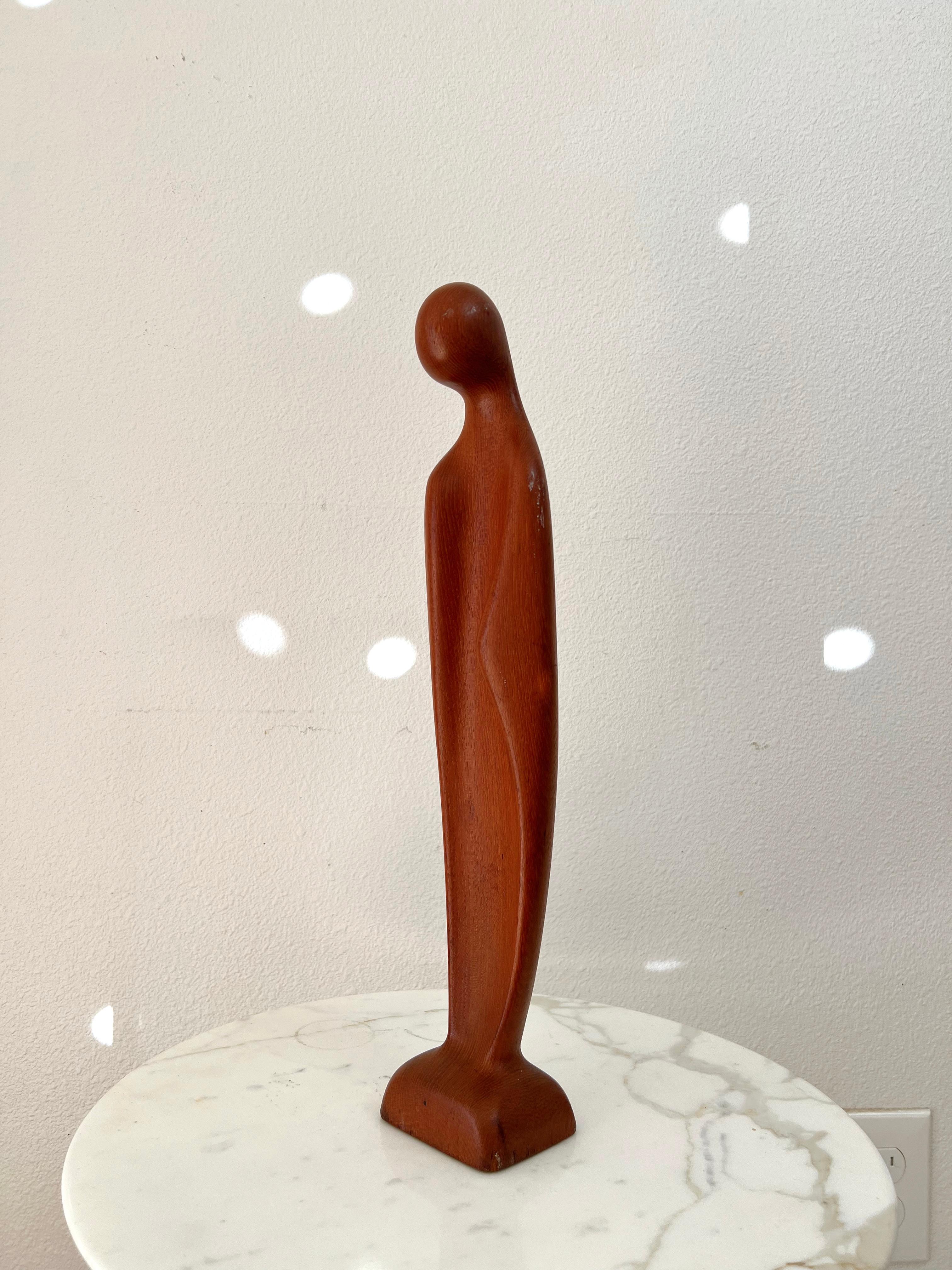 Teak Madonna Sculpture by Simon Randers , Denmark For Sale at 1stDibs