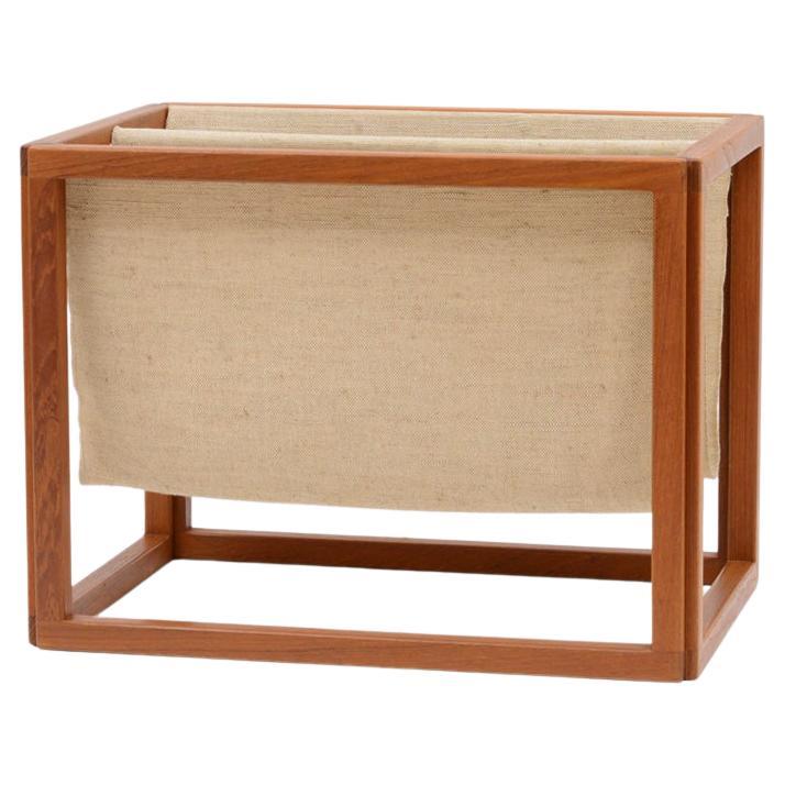BRDR Furbo Teak and Canvas Magazine Rack For Sale at 1stDibs