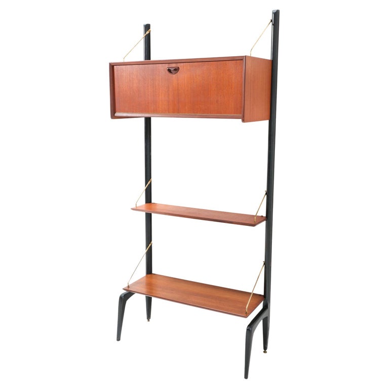 Teak Mid-Century Modern Free Standing Wall Unit by Louis van Teeffelen ...