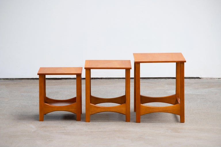 Teak Midcentury Nesting Tables in Teak, Designed by Nathan, UK, 1960s ...