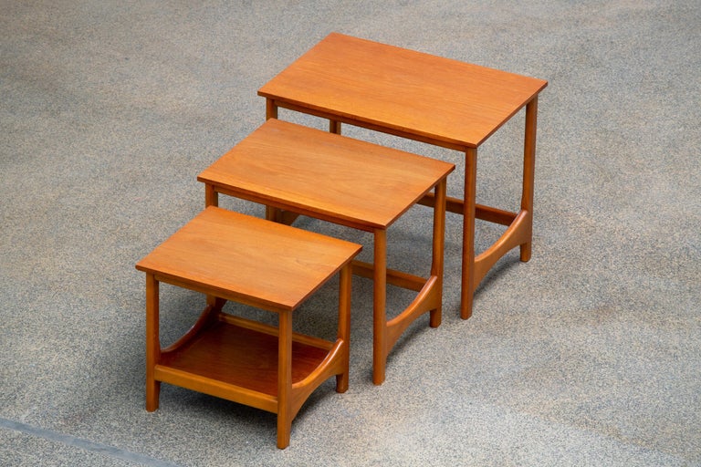 Teak Midcentury Nesting Tables in Teak, Designed by Nathan, UK, 1960s ...
