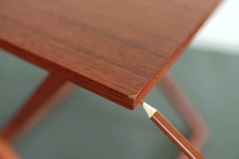 Teak Nesting Folding Tables by Illum Wikkelsø for Silkeborg at 1stDibs