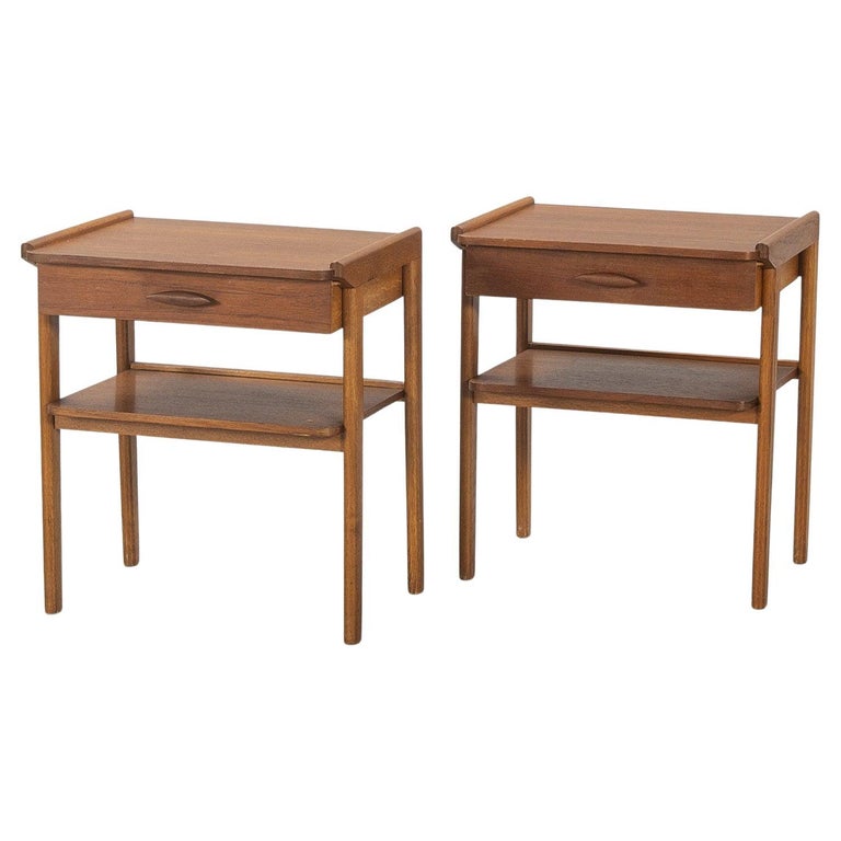 Teak Nightstands a Pair Anonymous Sweden, 1960 For Sale at 1stDibs