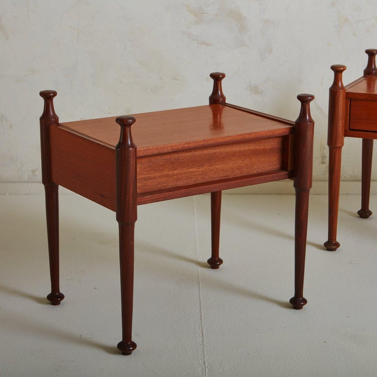 Teak Nightstands with Drawer Attributed to Gautier, France, 1960s For ...