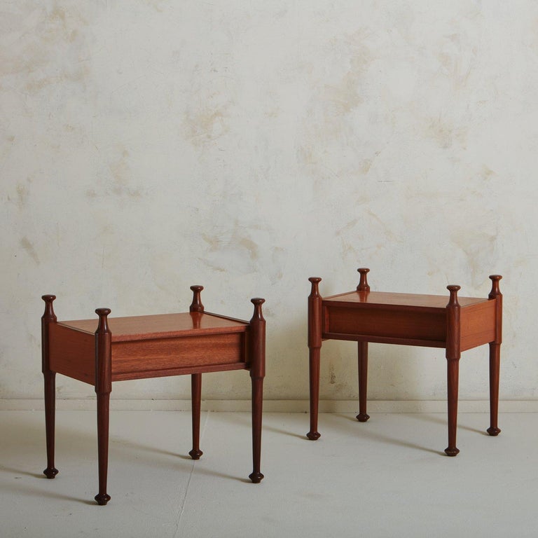 Teak Nightstands with Drawer Attributed to Gautier, France, 1960s For ...
