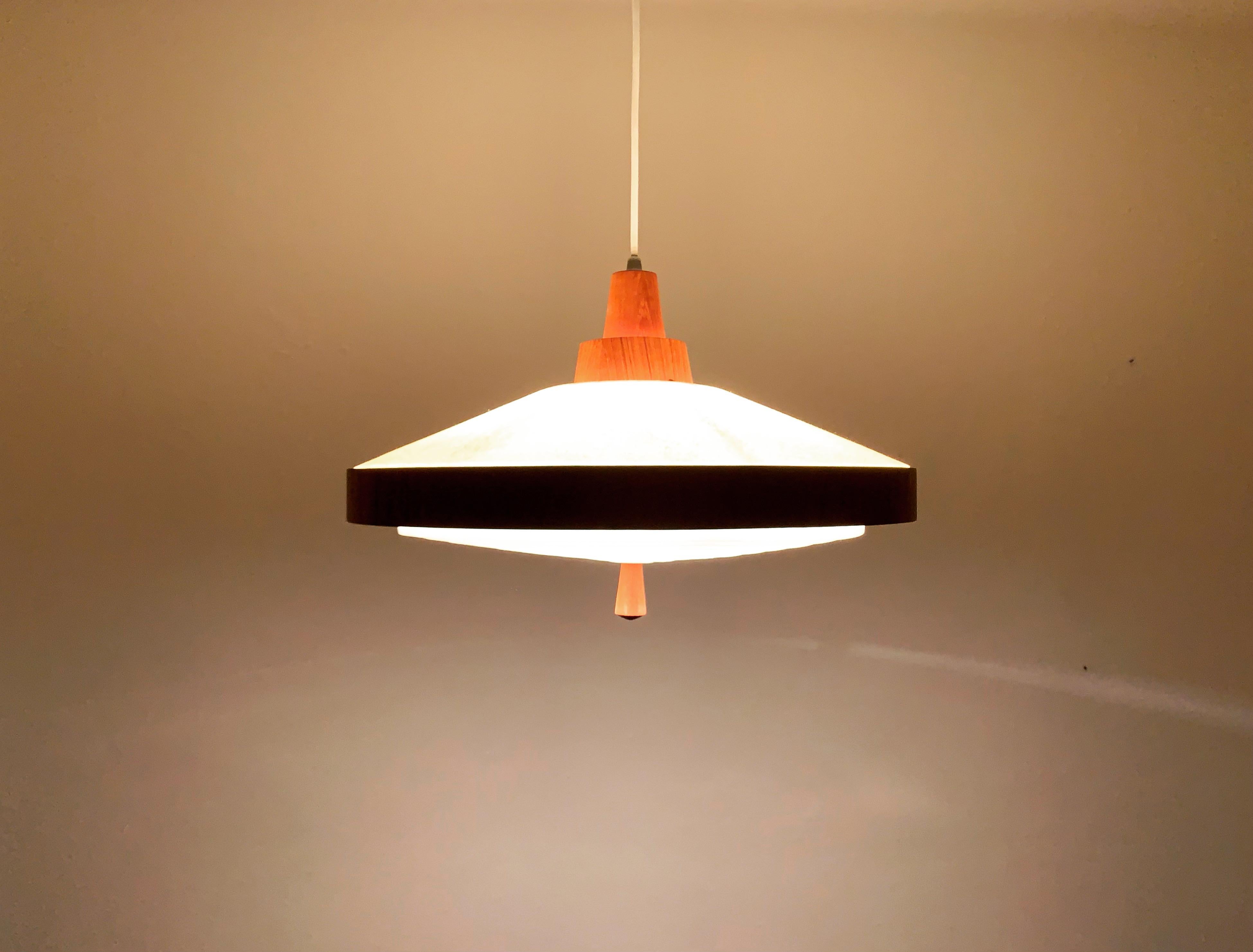 Teak pendant lamp by Temde at 1stDibs