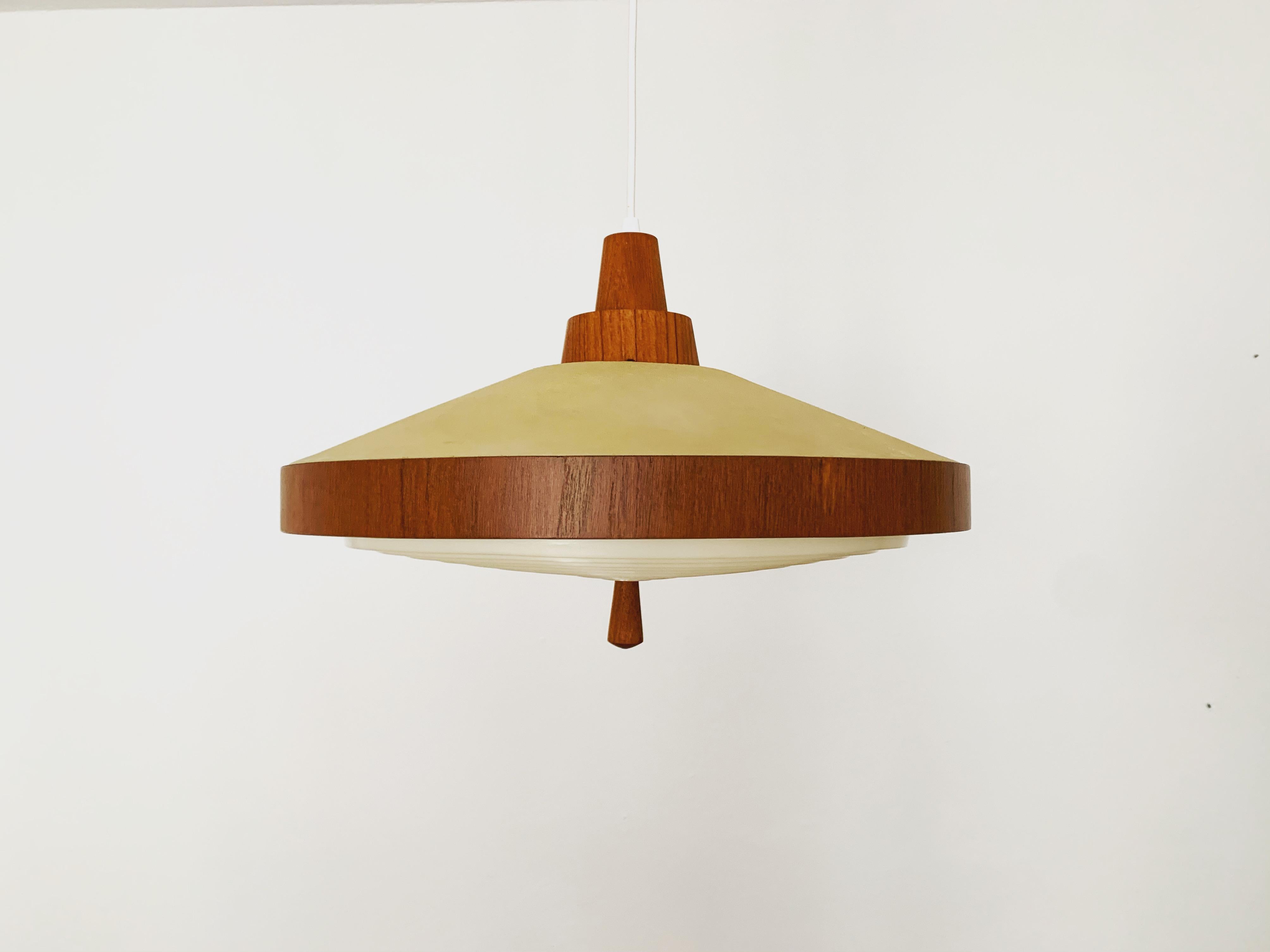 Teak pendant lamp by Temde at 1stDibs