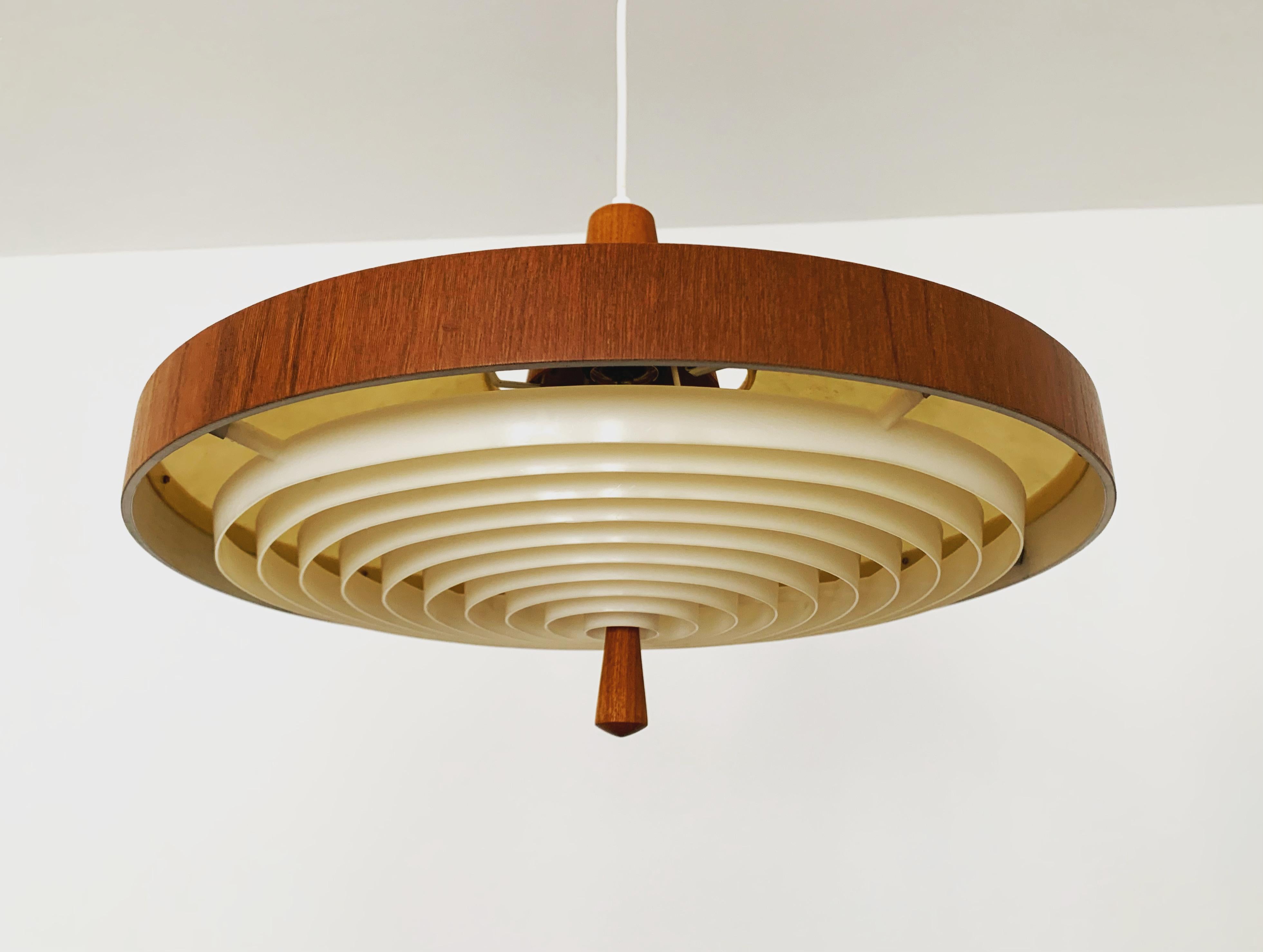 Teak pendant lamp by Temde at 1stDibs