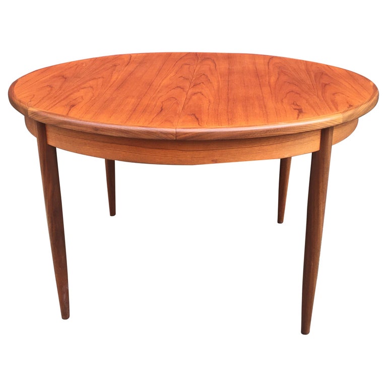 Teak Round/ OVAL Table with Pop Up Leaf G Plan at 1stDibs