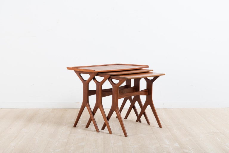 Teak Set of Danish Nesting Tables by Johannes Andersen Silkesborg For ...