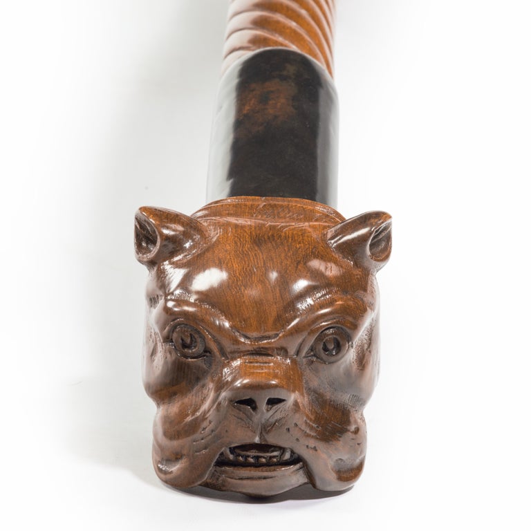Teak Ship’s Tiller with a Bulldog’s Head at 1stDibs