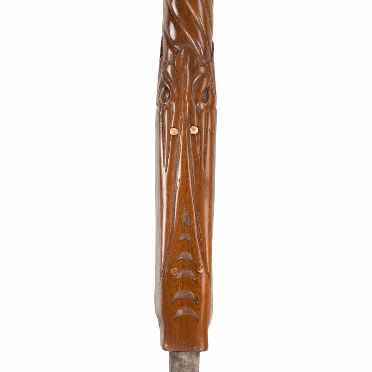 Teak Ship’s Tiller with a Bulldog’s Head at 1stDibs