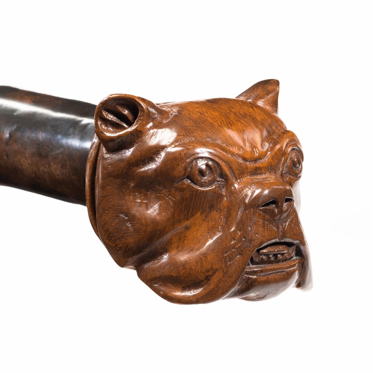 Teak Ship’s Tiller with a Bulldog’s Head at 1stDibs