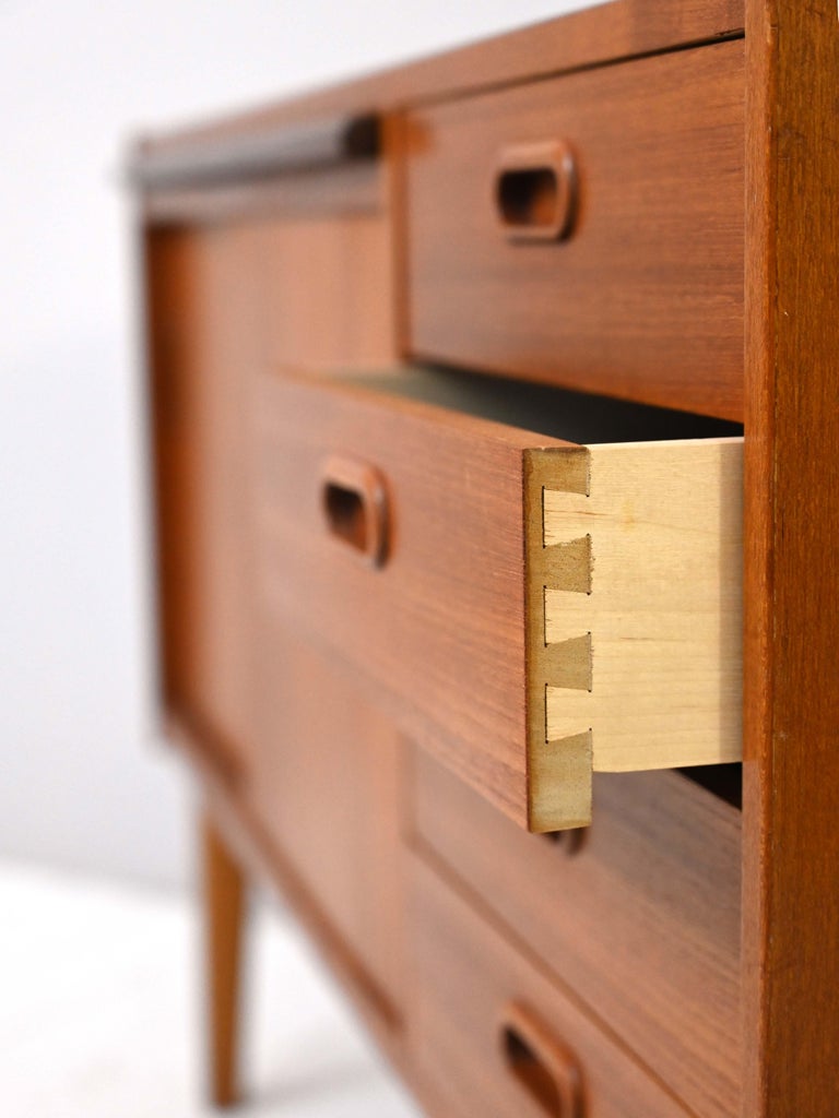 Teak Sideboard with Pull-Out Desk For Sale at 1stDibs